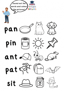 SATPIN CVC Word Matching Worksheet | Fun Phonics Activity for Early ...