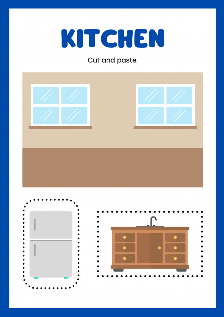 Cut and Paste House Activity for Kids | Fun ESL Worksheet for Ages 6–9 ...