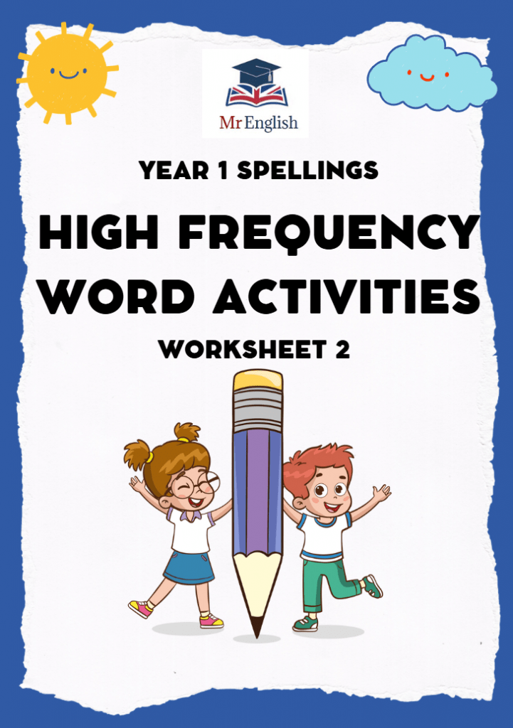 High Frequency Words Worksheet 2 for Year 1 – Ages 5–6 - Mr English