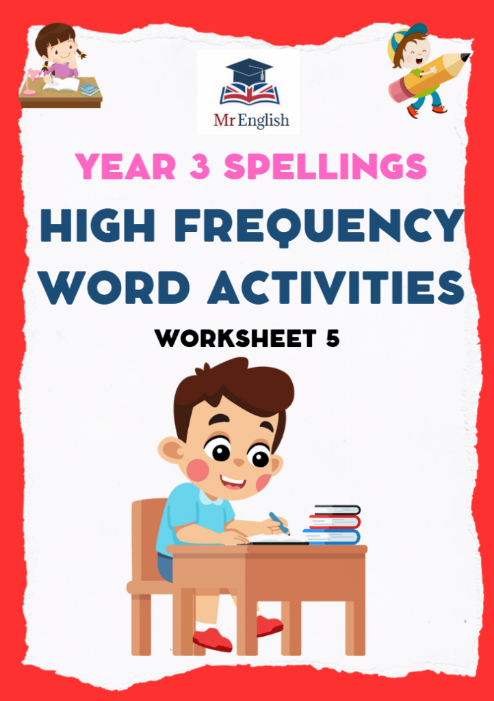 Year 3 High Frequency Words Worksheet 5 – Printable (Age 7–8) - Mr English