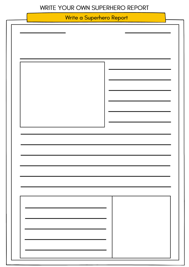 Year 4 Superhero Report Writing Worksheet | Creative Writing Activity ...